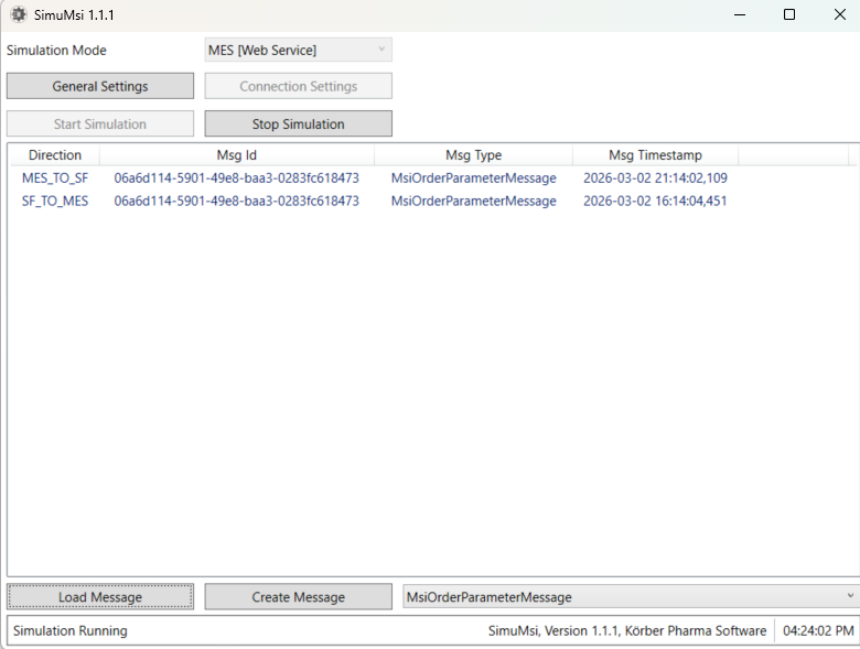 Körber PAS-X MSI interface via Web Services